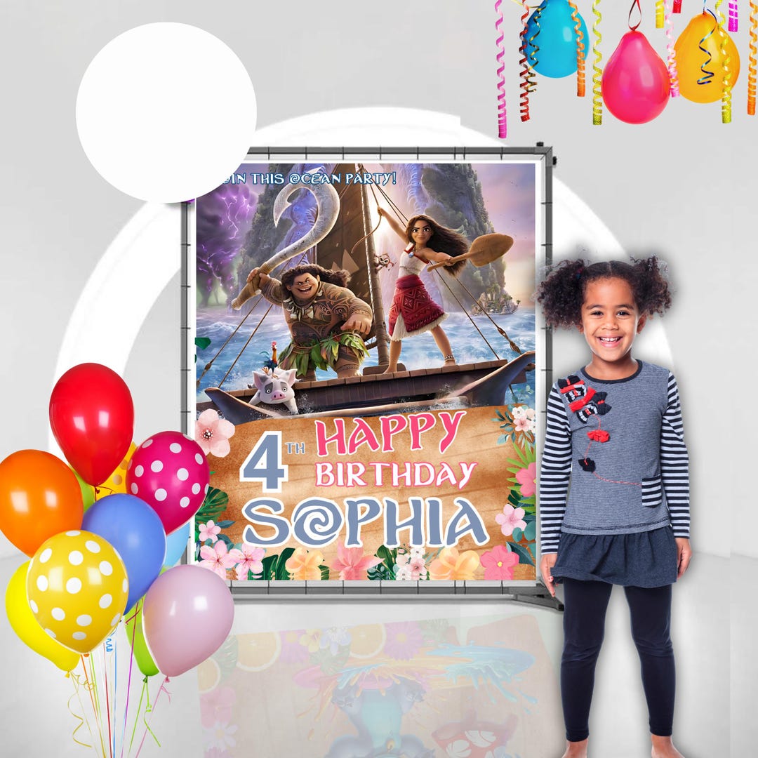 Moana Backdrop | Custom Banner | Moana 2 Birthday Party | Moana Decor ...