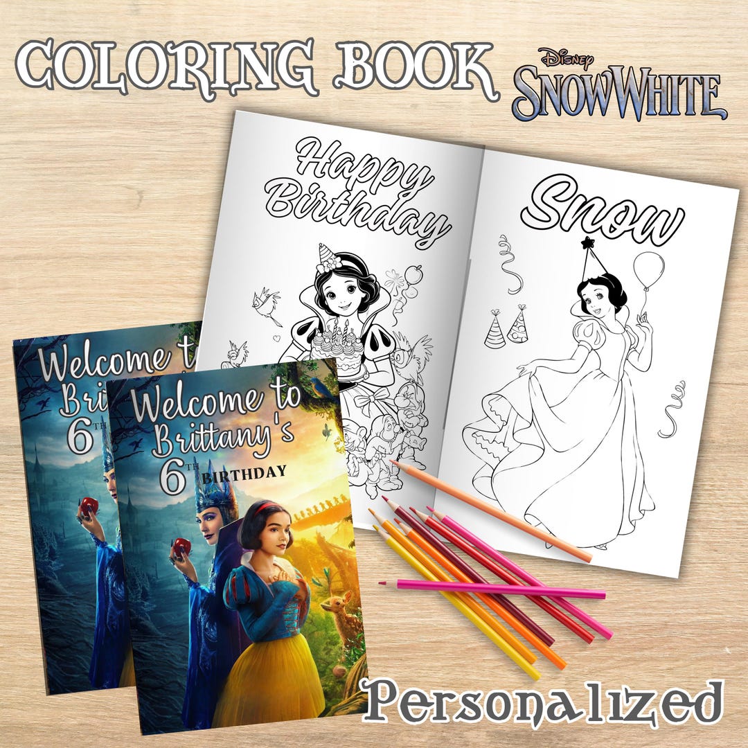 Editable Snowwhite Mini Coloring Book, Snow White Coloring Book ...
