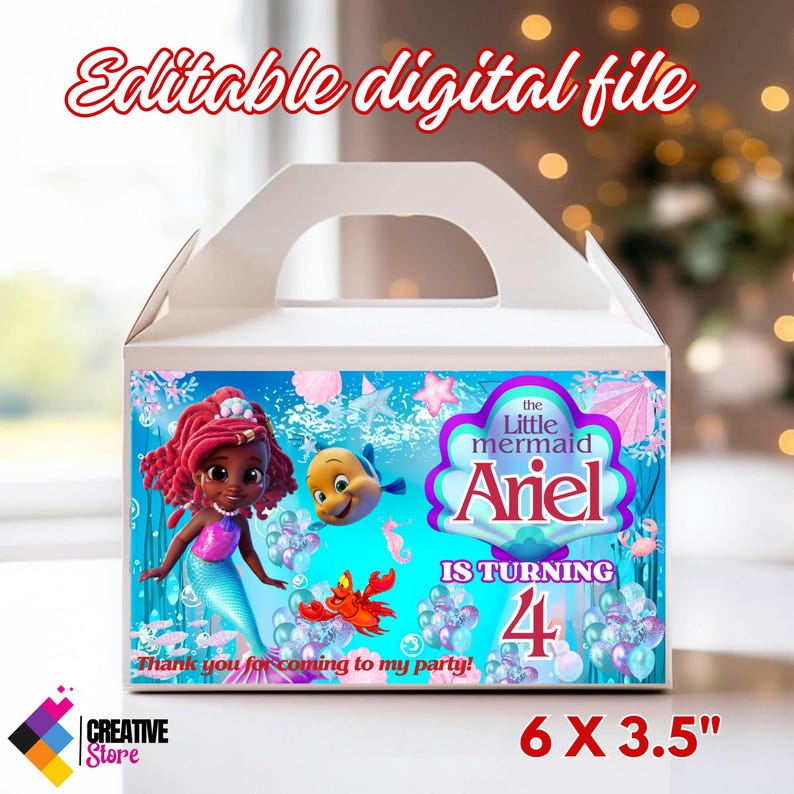 Editable Mermaid Ariel Party Pack, Ariel Potato Chip Bag, Ariel Bottle ...
