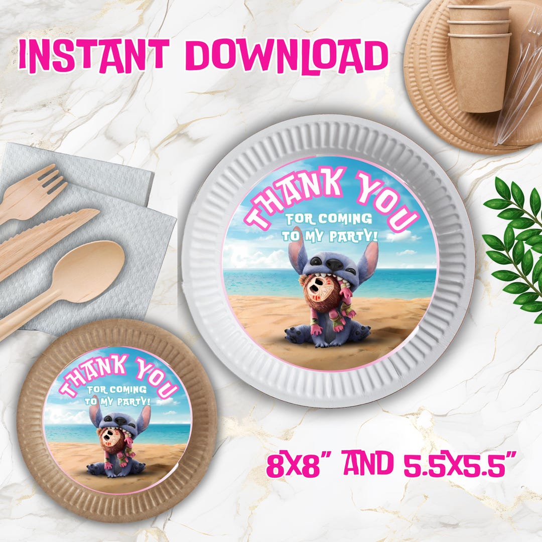 Instant Download Charger Plate Insert, Stitch Menu Plate, Lilo and ...