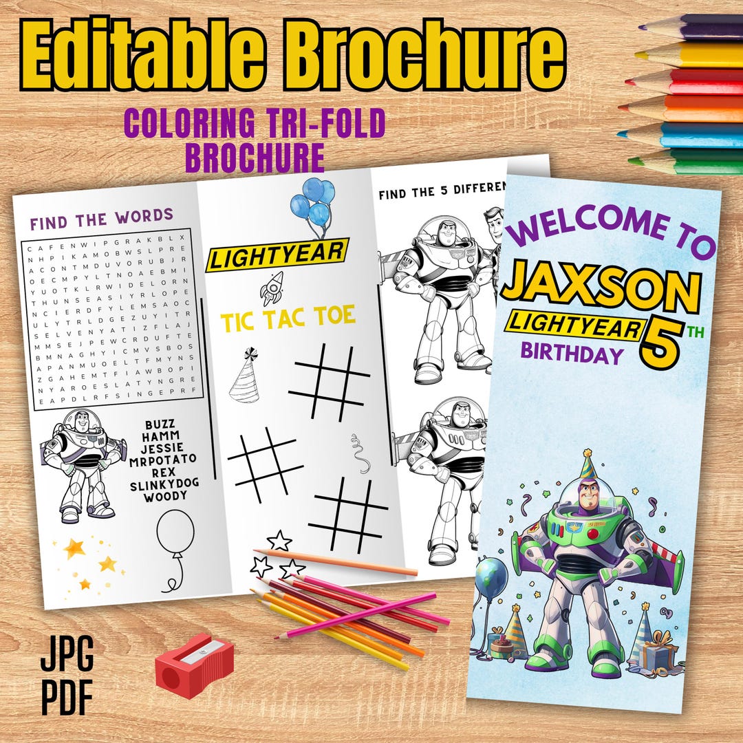 Printable Buzz Lightyear Activity Brochure, Buzz Lightyear Coloring ...