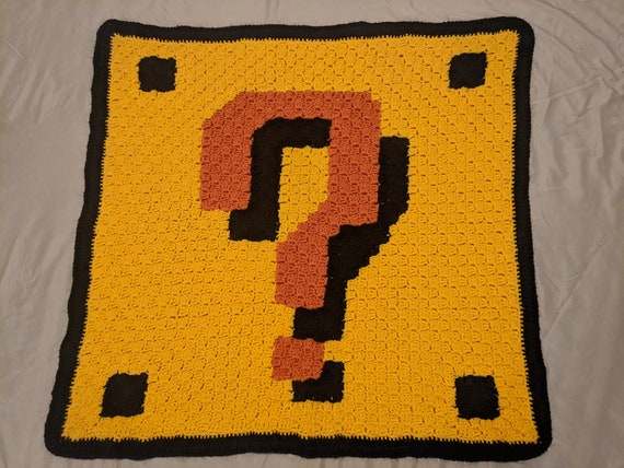 Mario Question Mark Block Blanket - Etsy