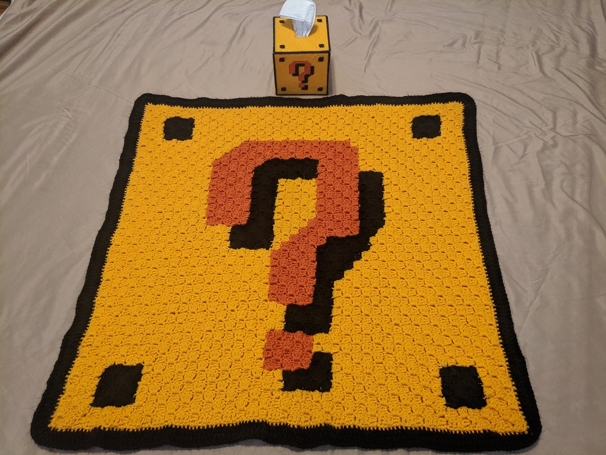 Mario Question Mark Block Blanket | Etsy