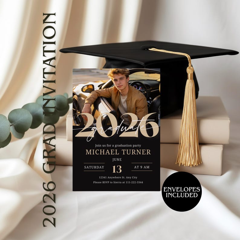 Senior 2026 Graduation Announcement Magnet 5x7 | Photo Graduation ...