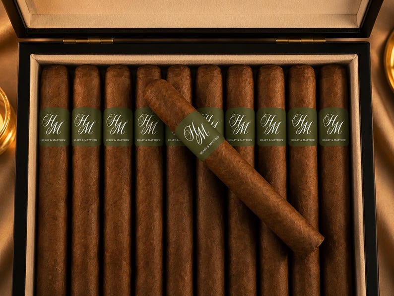 Custom Cigar Bands - Custom Wedding Cigar Labels - Wedding Cigar Bar ...