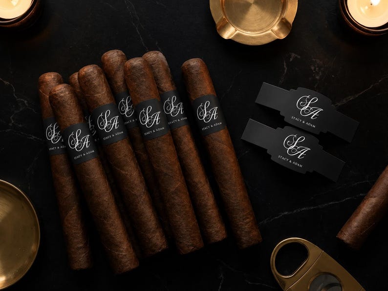 Custom Cigar Bands - Custom Wedding Cigar Labels - Wedding Cigar Bar ...