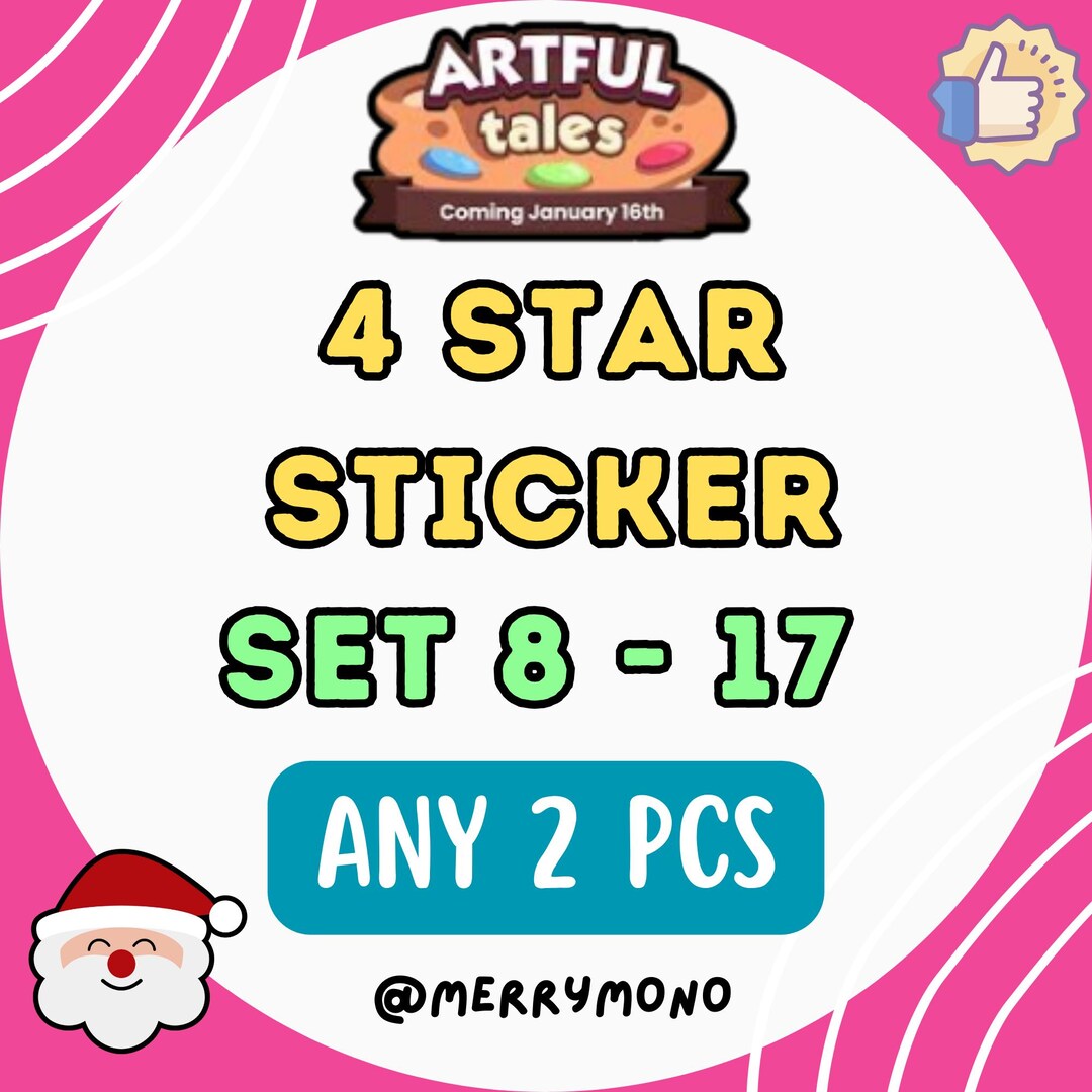 Mono Go Sticker 4 Star Set 8-17 2 Piece Artful Tales - Etsy