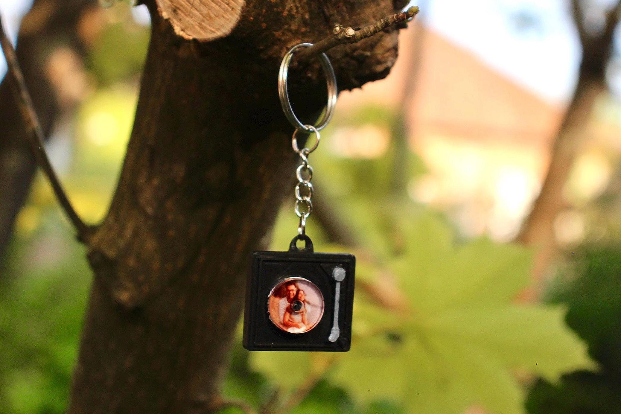 Personalised Miniature NFC Record Player Keychain | Custom Photo Mini ...