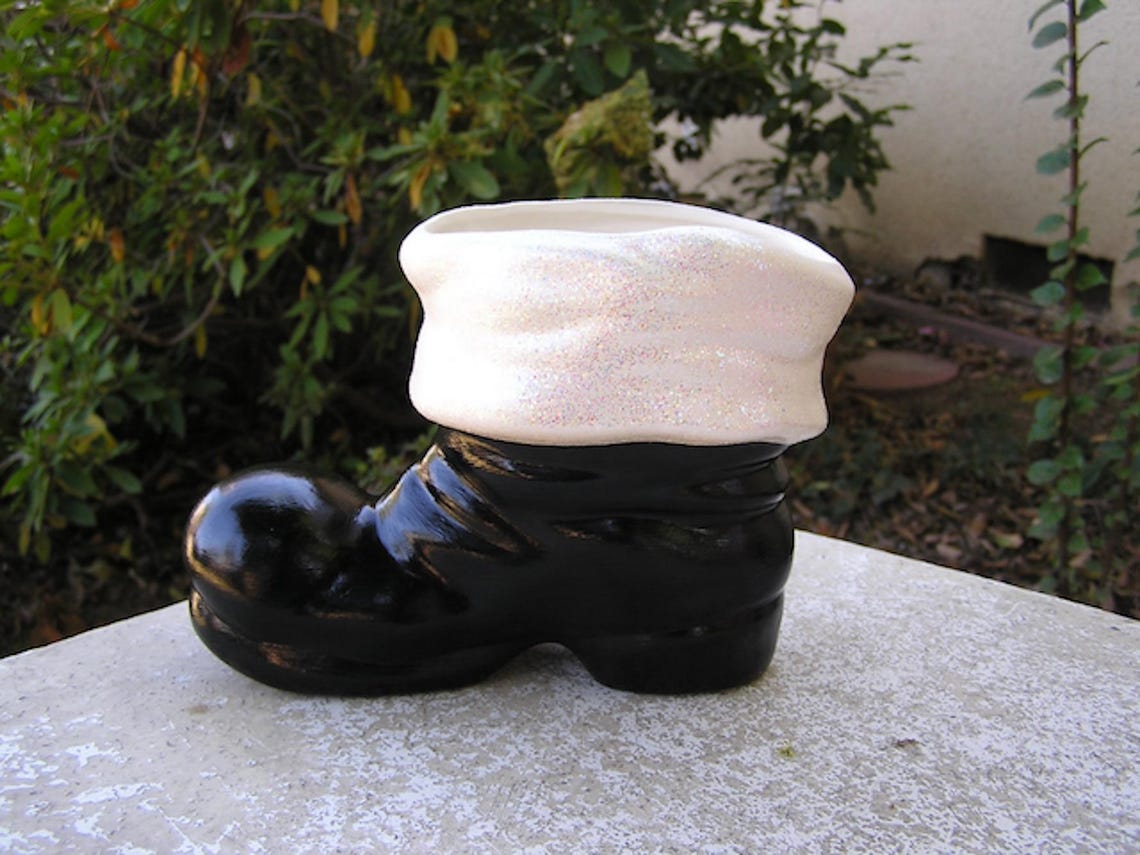 Santa Boot Candy Holder Black - Etsy