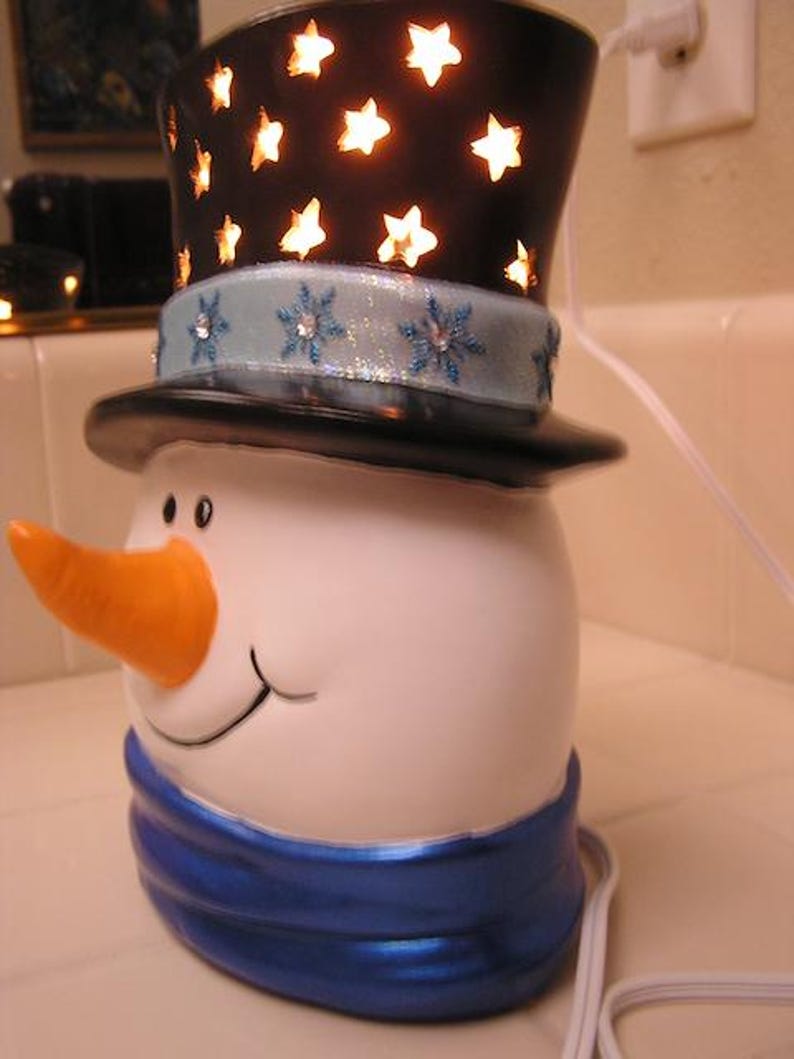 Lite up Winter Blues Snowman Desk/table Decor - Etsy