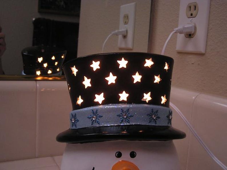 Lite up Winter Blues Snowman Desk/table Decor - Etsy