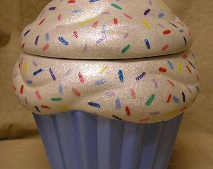 Rainbow Sprinkles Blue Crunch Cupcake Jar - Etsy