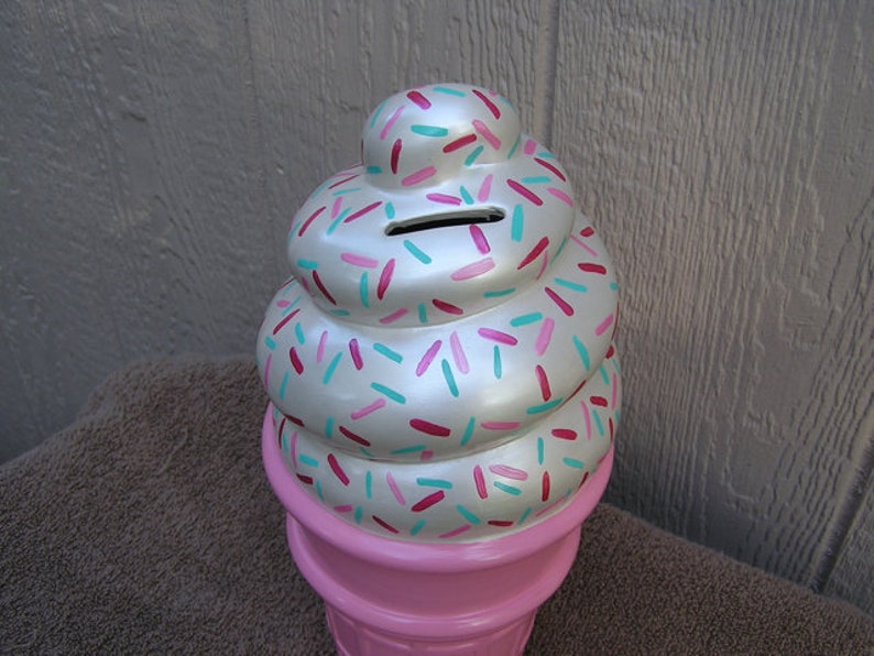 Swirled Marshmallow Sprinkle Party Ice Cream Bank - Etsy