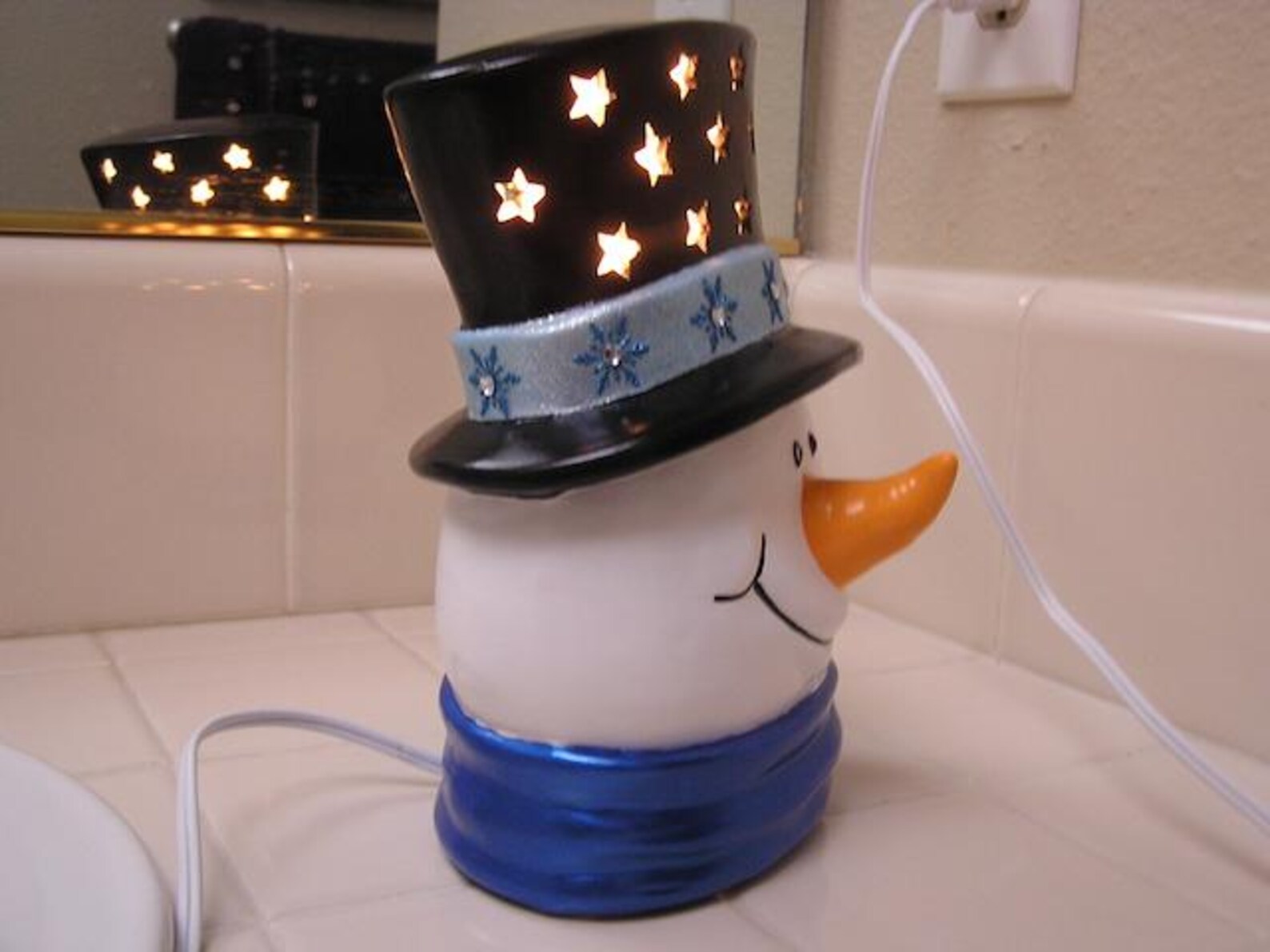 Lite up Winter Blues Snowman Desk/table Decor - Etsy