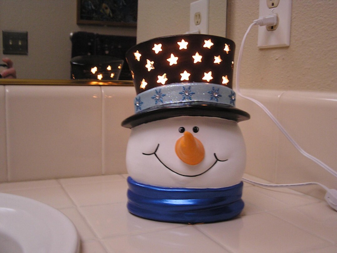 Lite up Winter Blues Snowman Desk/table Decor - Etsy