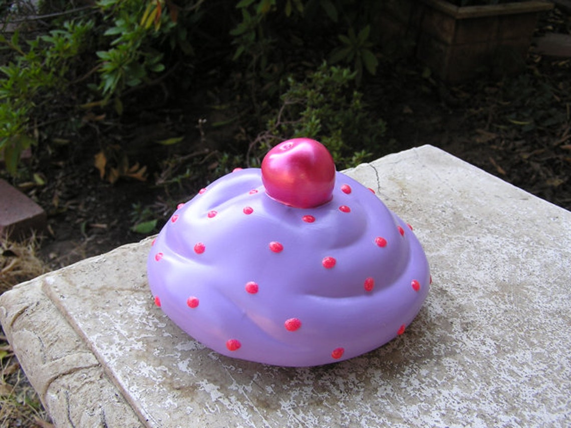 Lavender Fields 3-D Raspberry Delight Candy Dots Cupcake Jar - Etsy