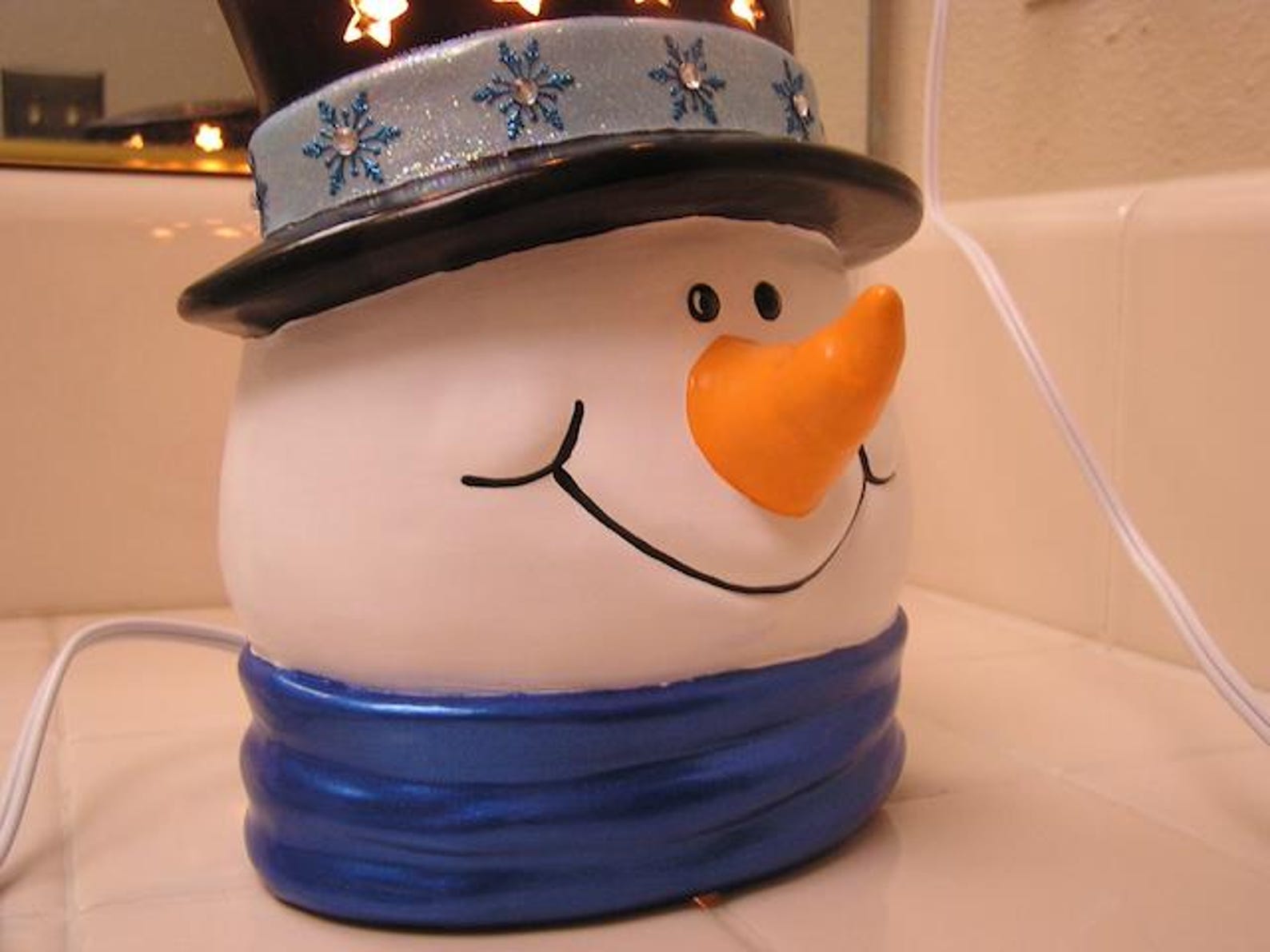 Lite up Winter Blues Snowman Desk/table Decor - Etsy