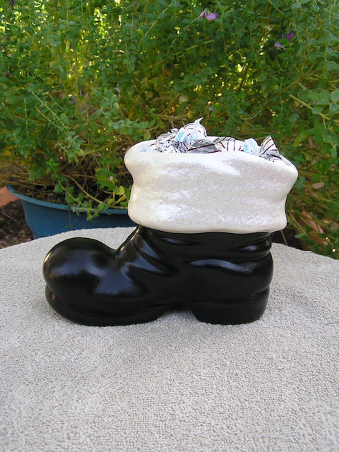 Santa Boot Candy Holder Black - Etsy