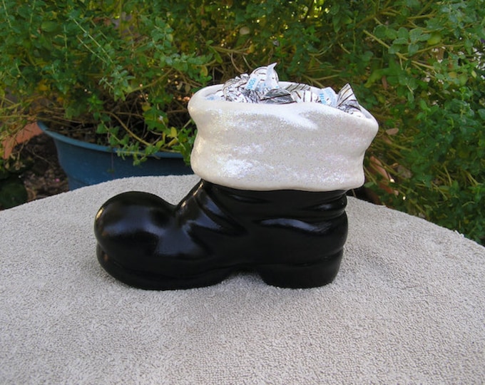 Candy Filled Santa Boot Candy Holder Black - Etsy