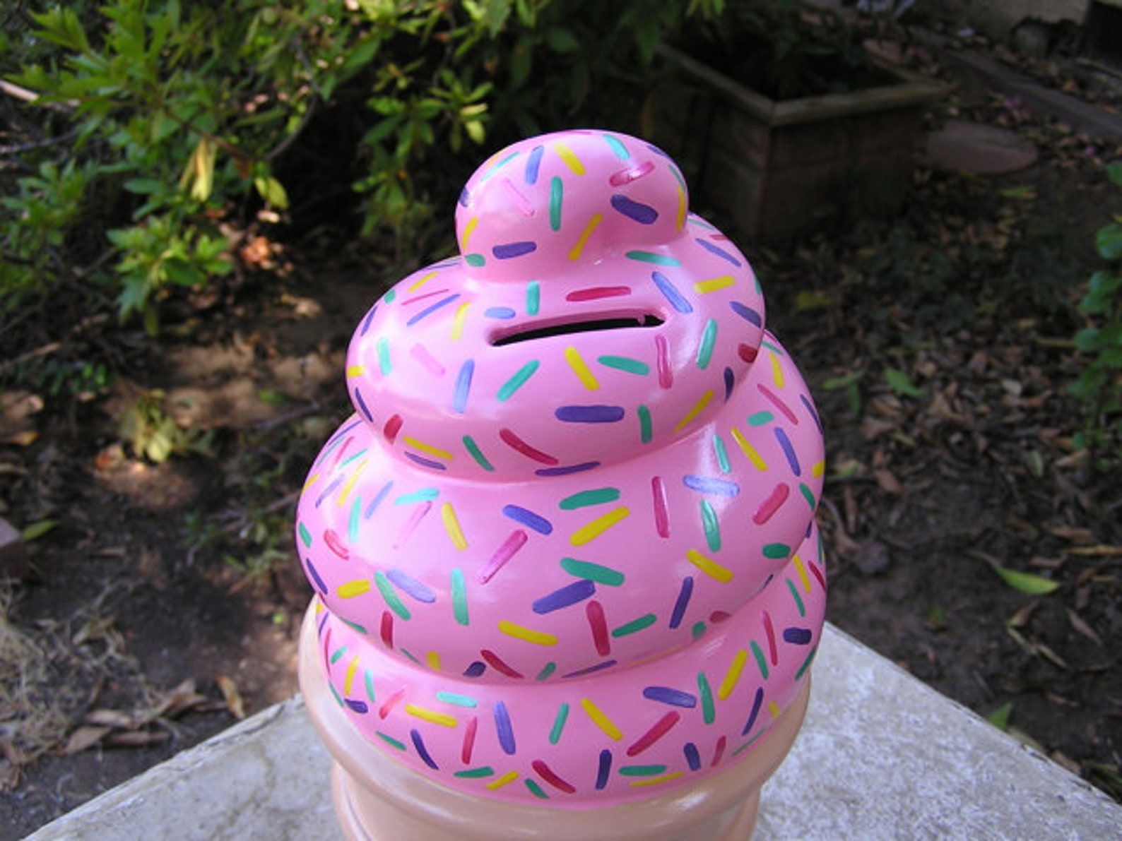 Swirled Rainbow Sprinkles Cherry Delight Ice Cream Bank - Etsy