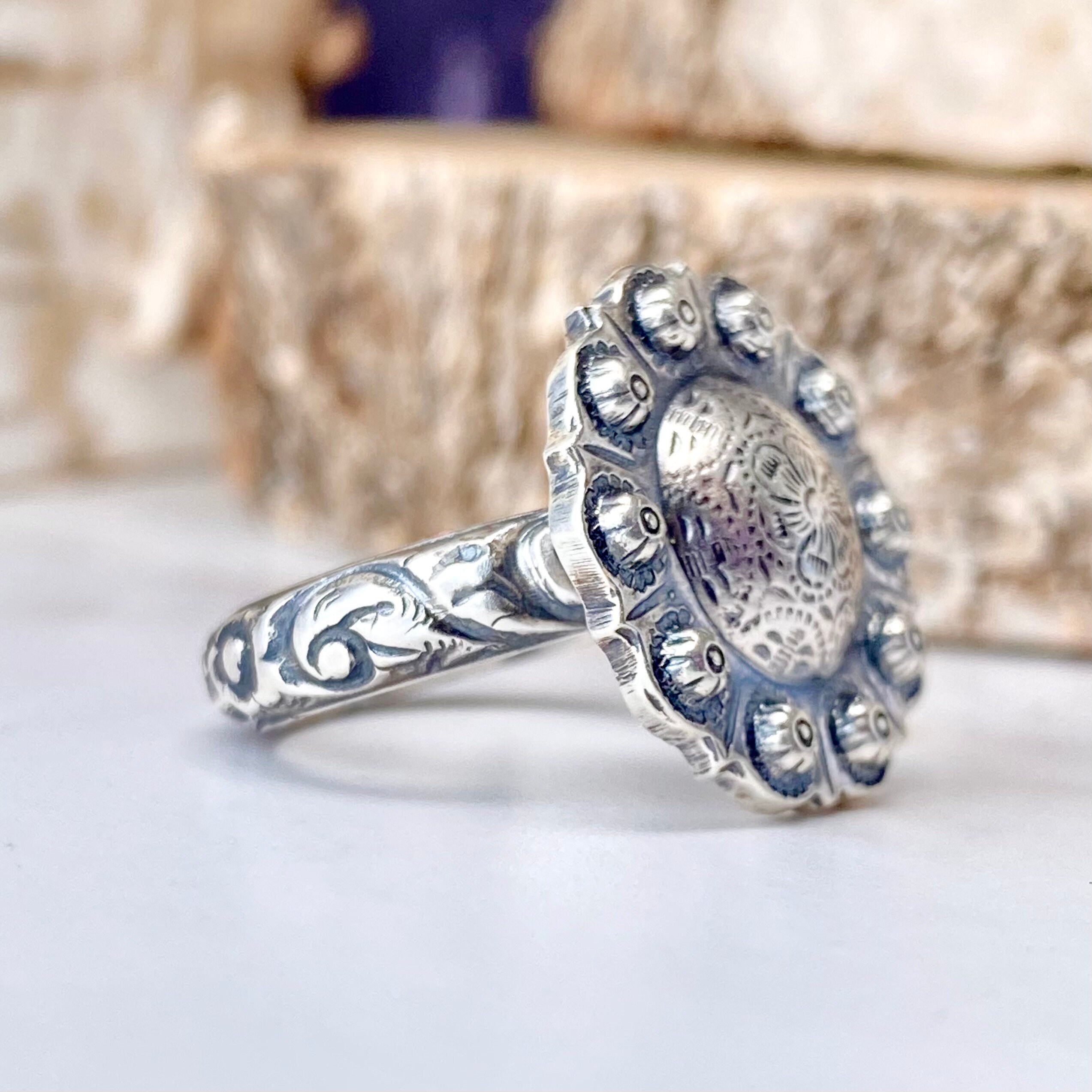 Concho Ring Sterling Silver Southwest Style Ring, Cowgirl Jewelry ...