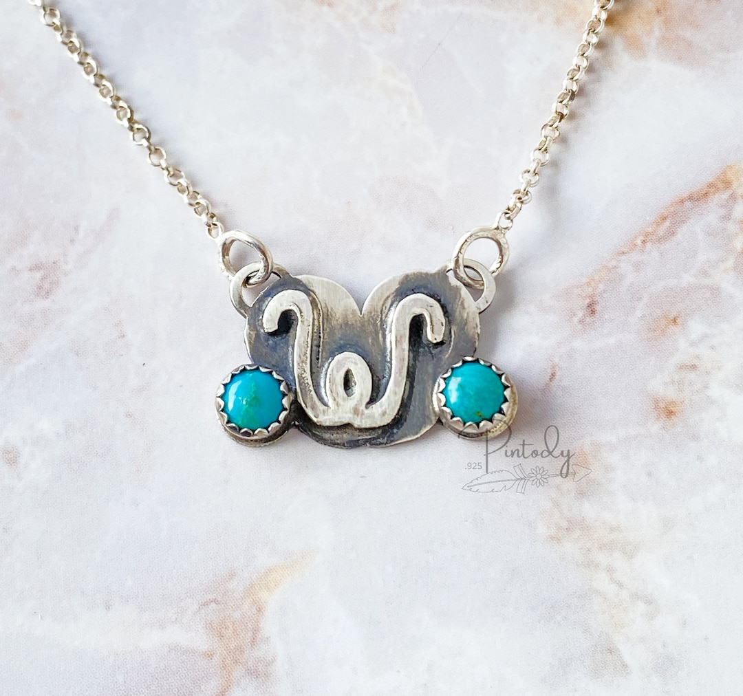 Personalized Initial Necklace Sterling Silver Turquoise Jewelry - Gifts ...