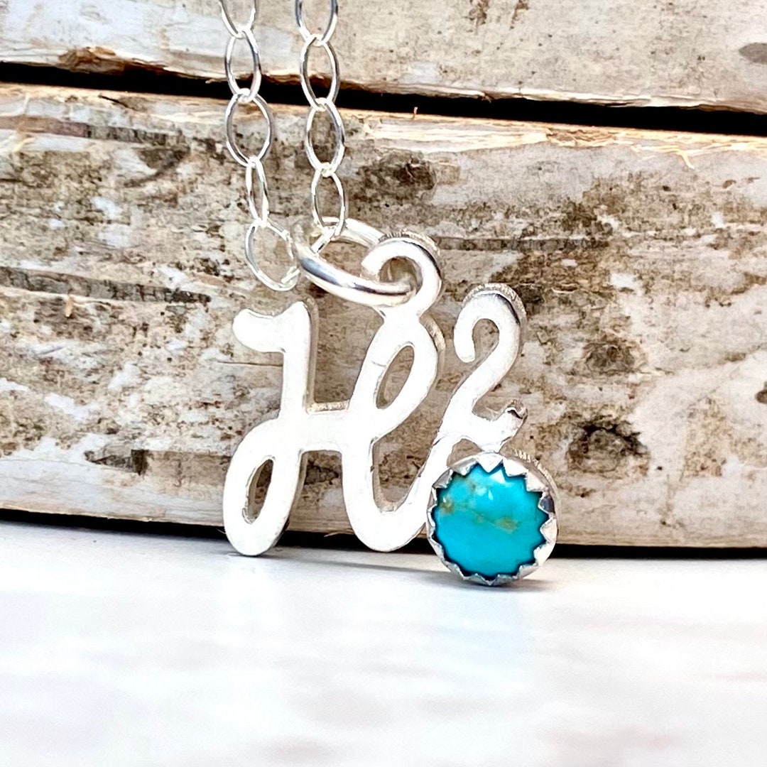 Custom Cattle Brand Necklace With Turquoise, Women Initial Farm Brand ...