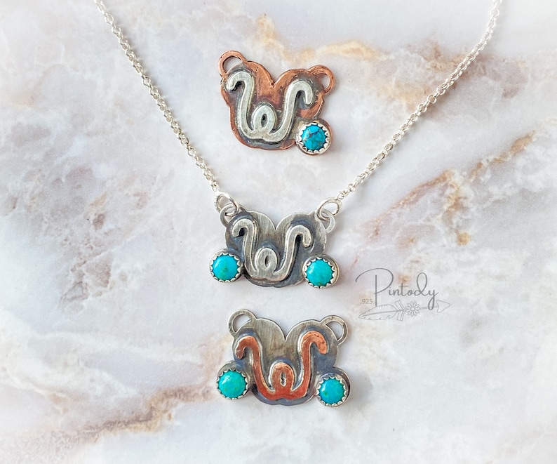Personalized Initial Necklace Sterling Silver Turquoise - Etsy