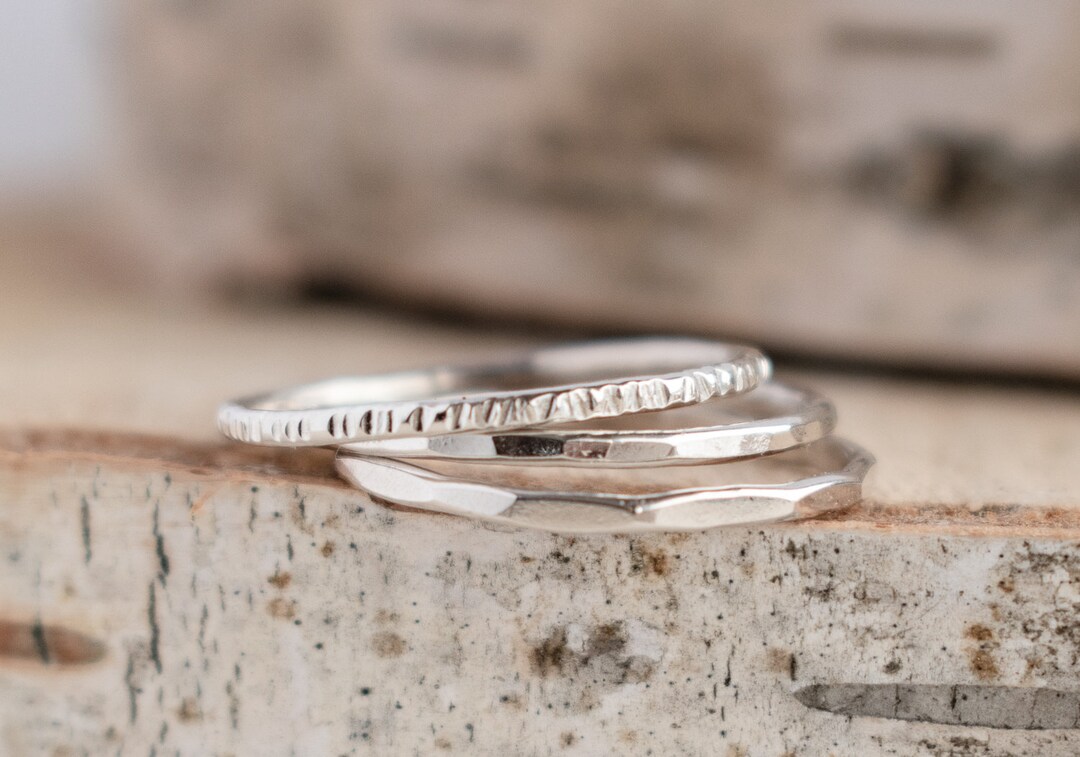 Sterling Silver Stacking Ring Set - Silver Stackable Rings - Silver ...