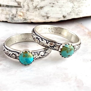 Western Bridal Jewelry Cowboy Culture Ring, Turquoise Stack Ring ...