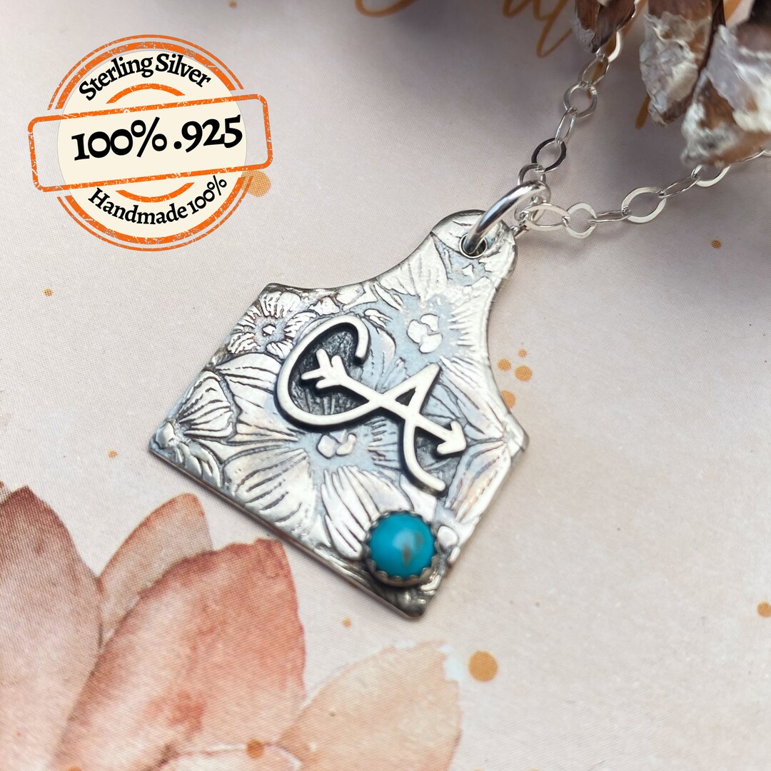 Personalized Cattle Tag Necklace Brand Necklace Cowgirl Jewelry Gift 4h ...