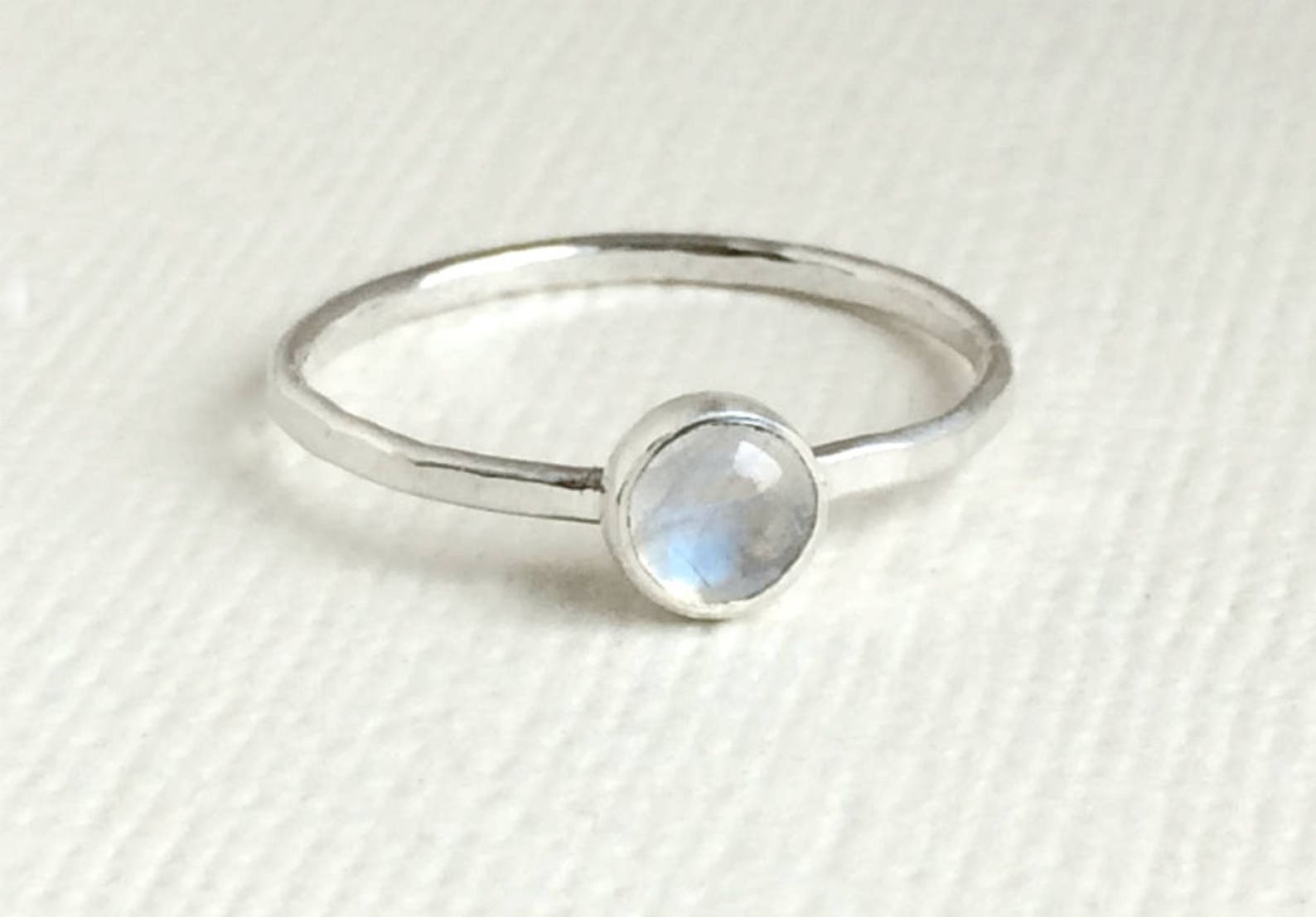 Rainbow Moonstone Ring - Sterling Silver - Moonstone Stacking Rings ...