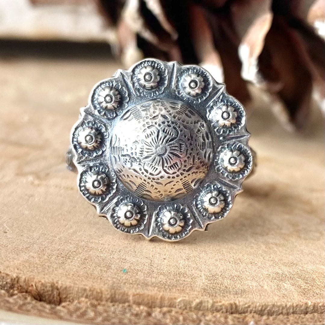 Concho Ring Sterling Silver Southwest Style Ring, Cowgirl Jewelry ...