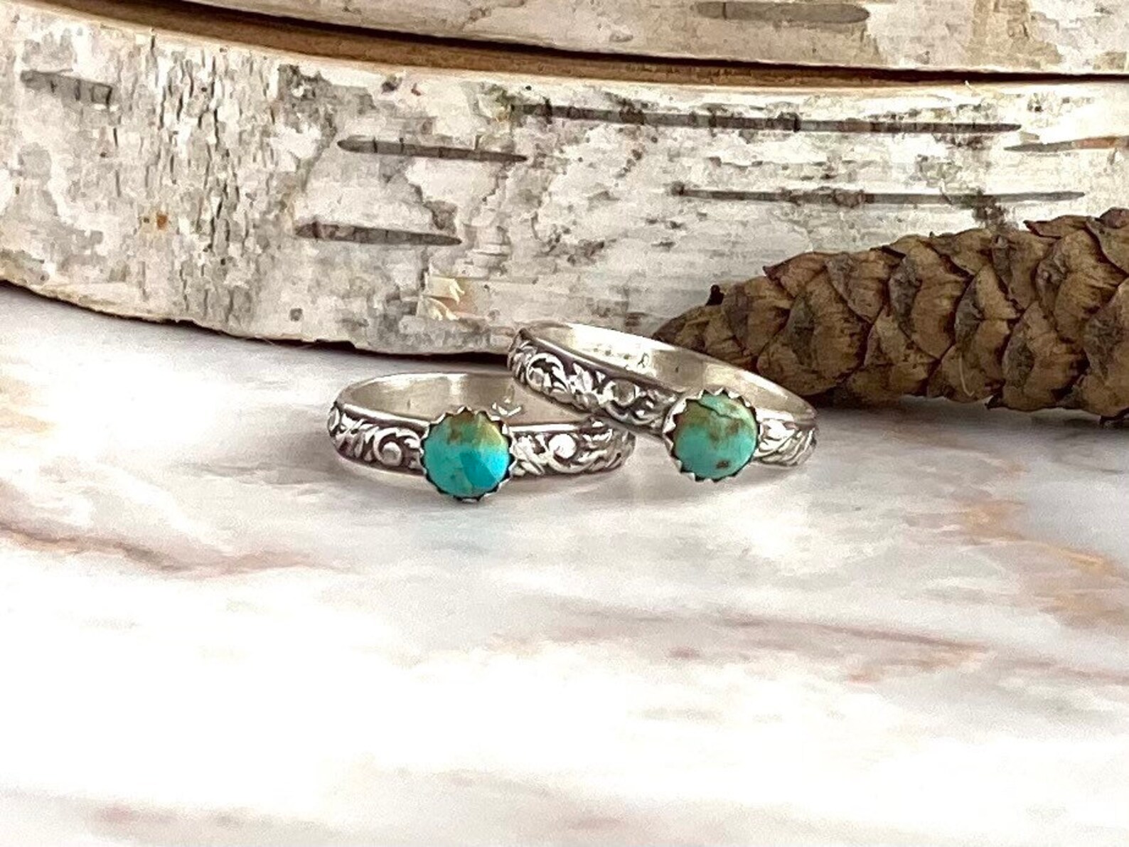 Stackable Turquoise Ring Blue and Silver Turquoise Ring - Etsy