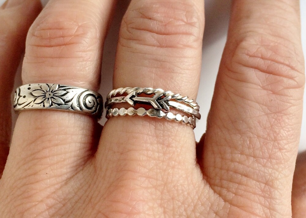 Dainty Arrow Ring Sterling Silver Arrow Rings Boho | Etsy