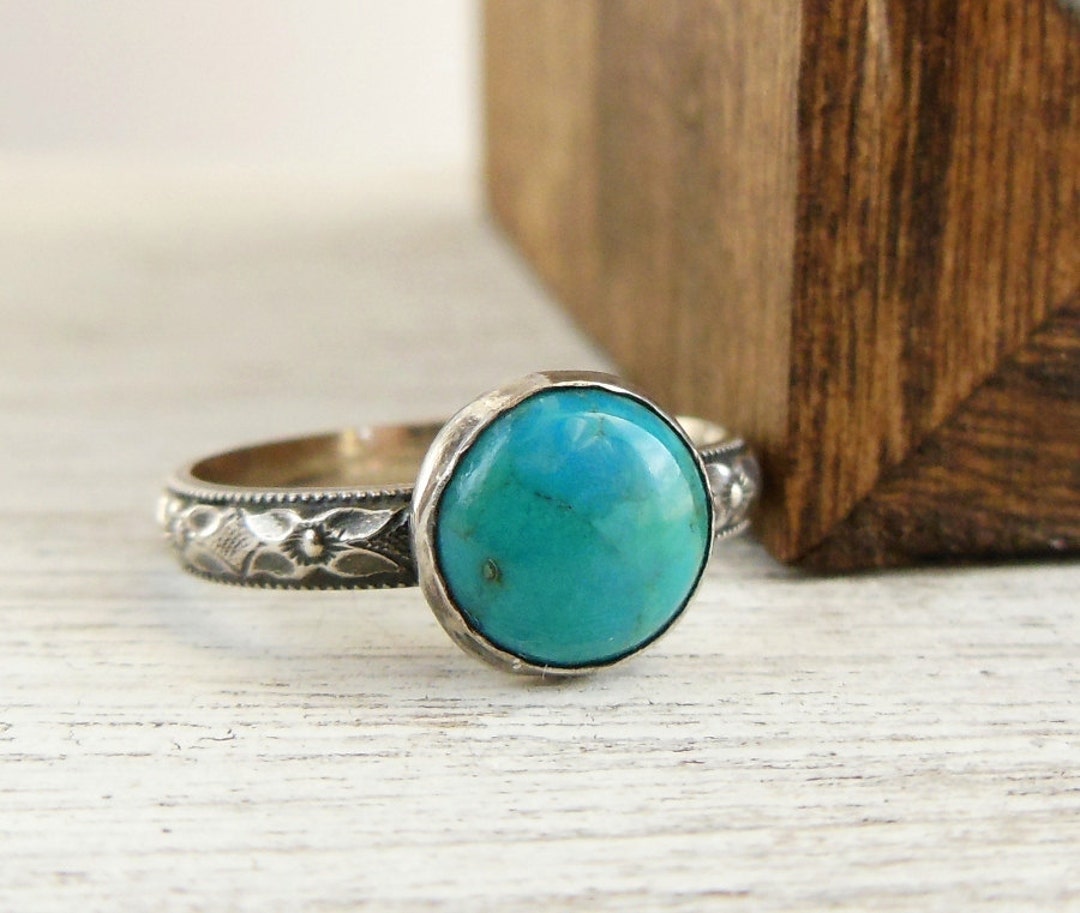 Stackable Turquoise Ring - Turquoise - Gemstone Ring - Real Turquoise ...