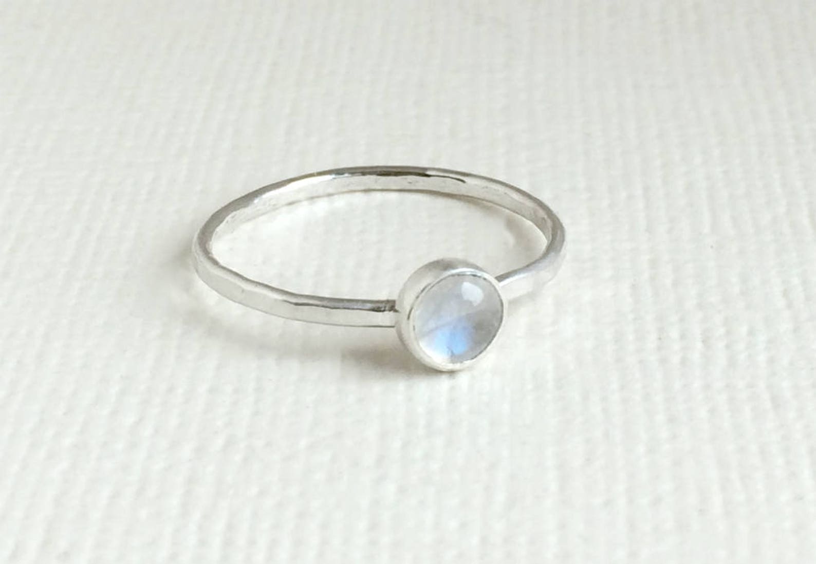 Rainbow Moonstone Ring - Sterling Silver - Moonstone Stacking Rings ...