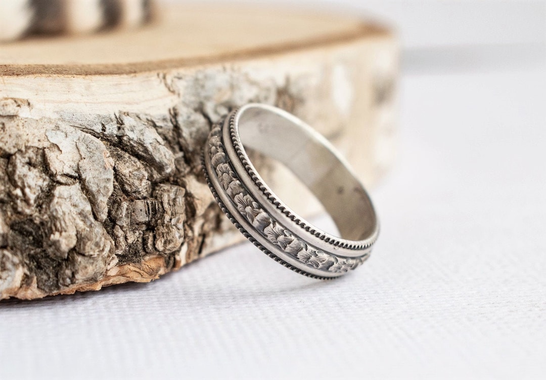 Floral Ring Sterling Silver Engravable Ring Secret Message Ring ...