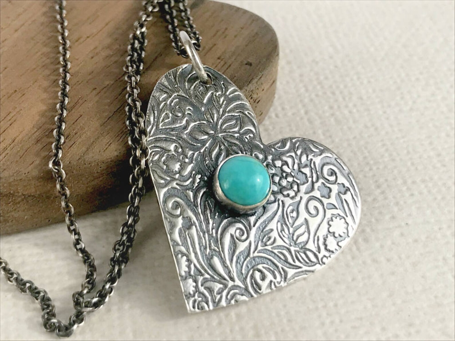 Turquoise Heart Necklace, Turquiose Jewelry, Valentines Day Gift ...