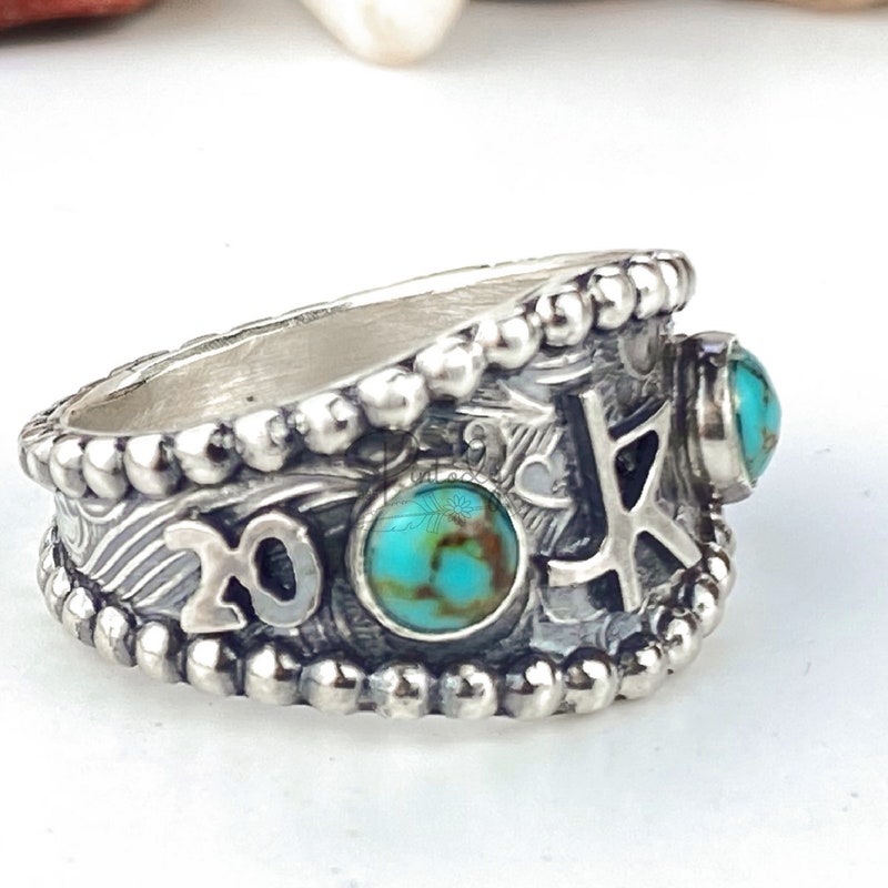 Blue Stone Class Ring - Etsy