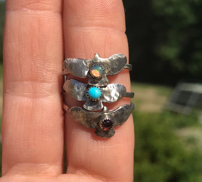 Bird Ring Labradorite and Sterling Silver Ring Small Hawk | Etsy