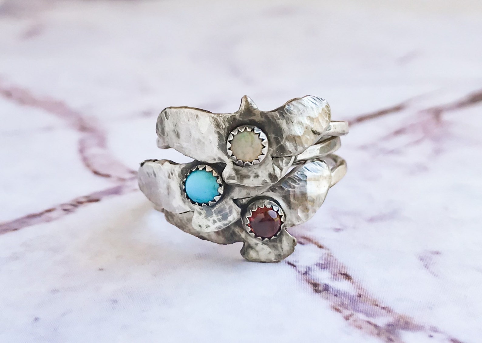 Bird Ring Labradorite and Sterling Silver Ring Small Hawk - Etsy