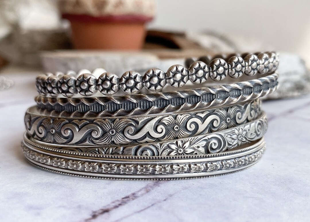 Boho Cuff Bracelets, Embossed Floral and Pattern Cuffs, Cowgirl Chic ...