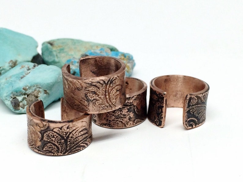 Copper Ear Cuff Tooled Leather Design Jewelry for Women - Etsy
