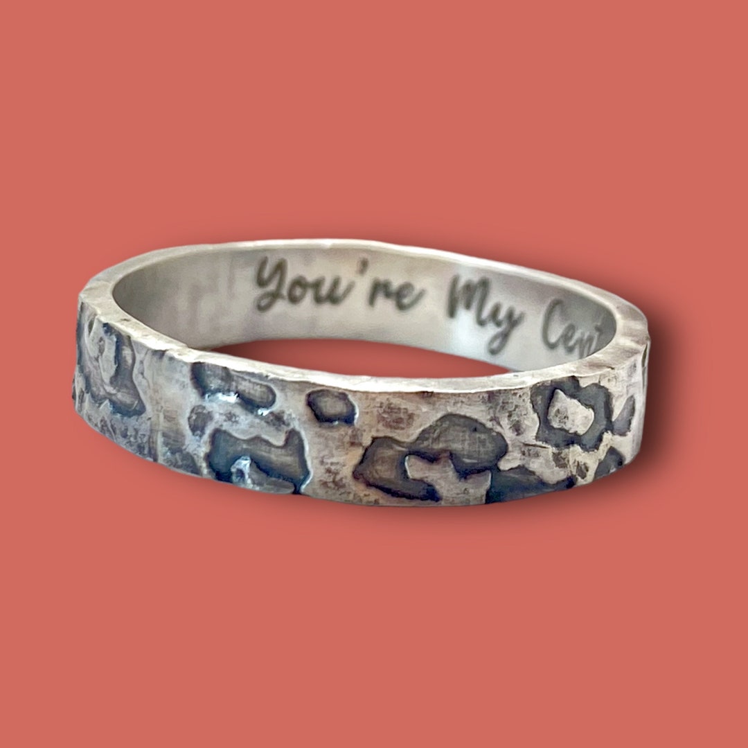 Animal Print Ring Cheetah Ring Personalized Secret Message Ring ...