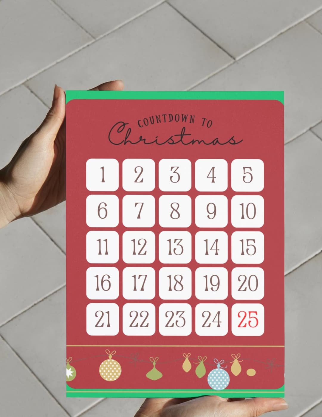 Christmas Countdown 8.5 X 11 laminated - Etsy