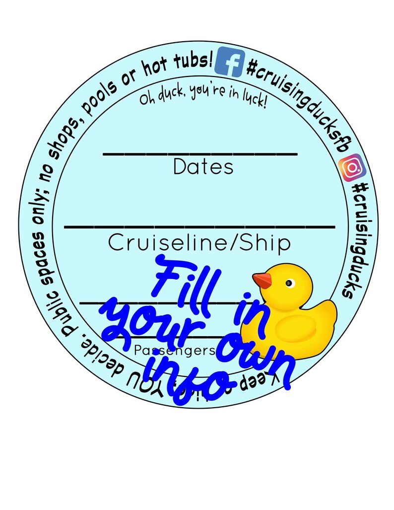 2 Inch Cruising Ducks Sticker Download Fill In The Blanks Etsy