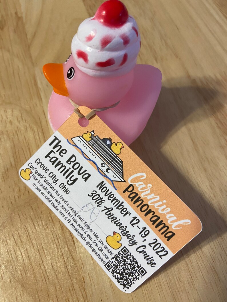 Cruise Card Duck Tag/cruising Ducks Custom Tag - Etsy