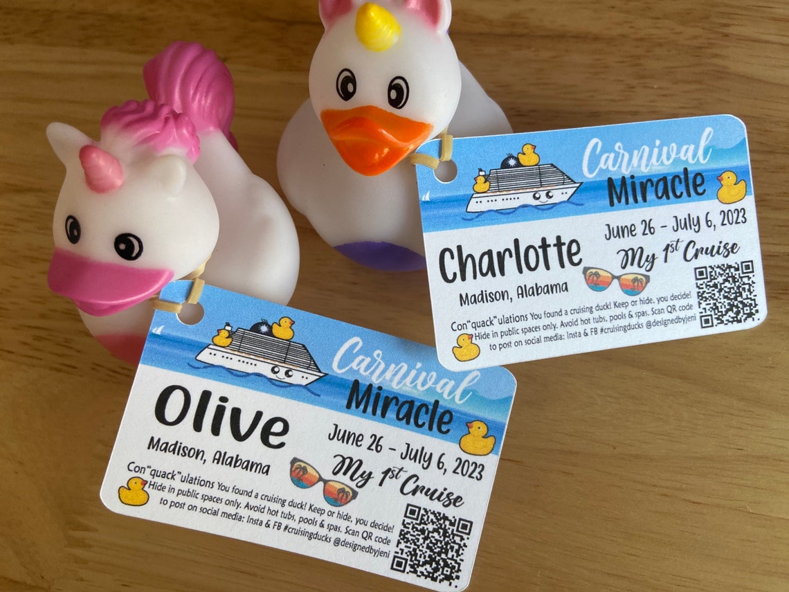 Cruise Card Duck Tag/cruising Ducks Custom Tag - Etsy