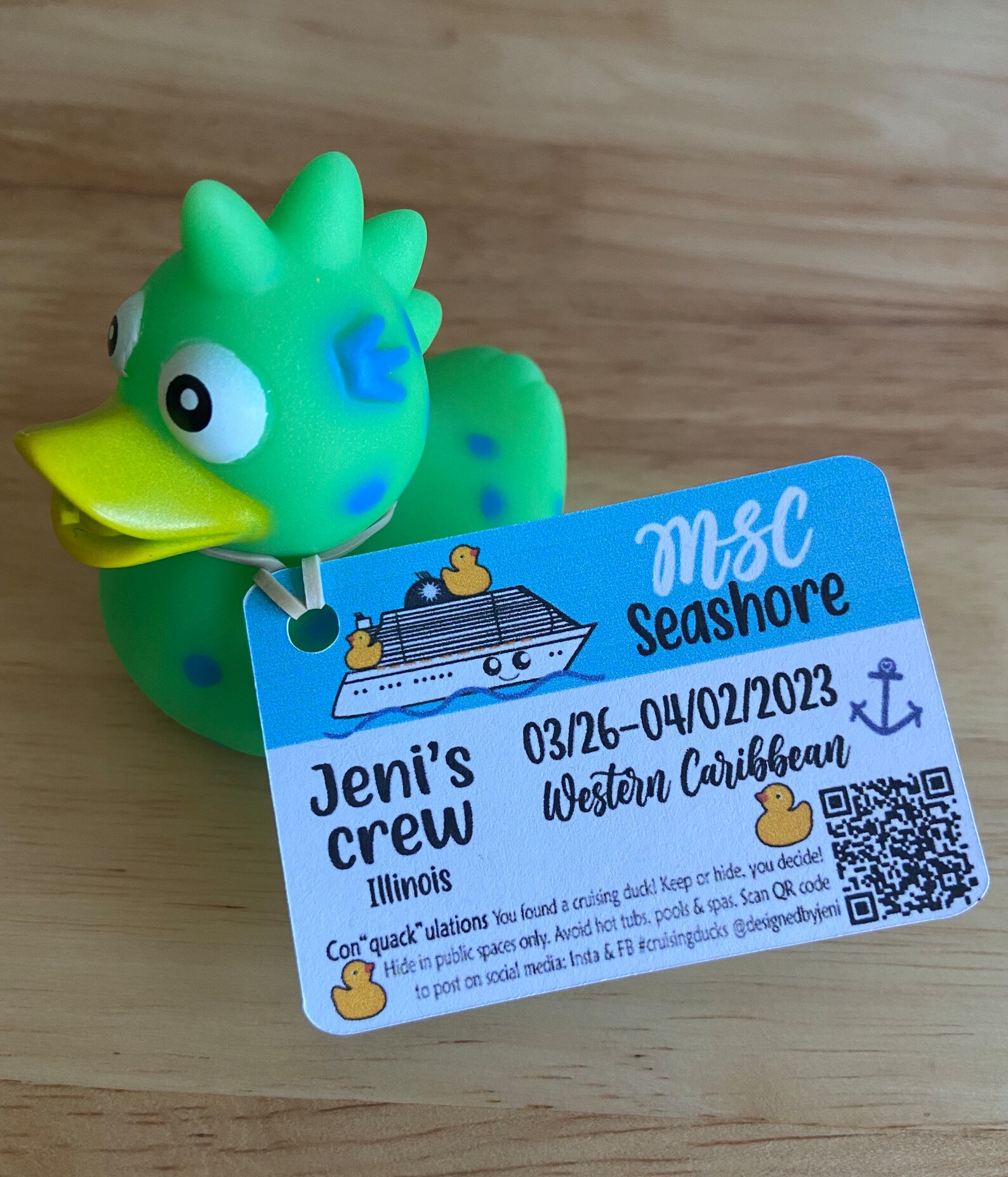 Cruise Card Duck Tag/cruising Ducks Custom Tag - Etsy